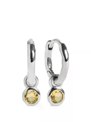 Monica Vinader Citrine-pendant Hoop Earrings - Silver