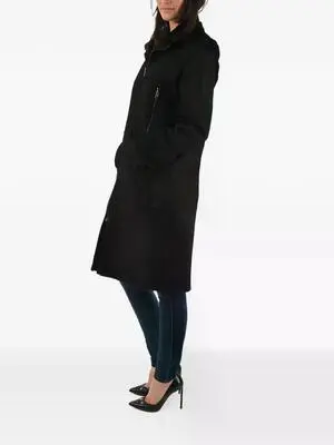 DIESEL® Hooded Zip-up Leather Coat