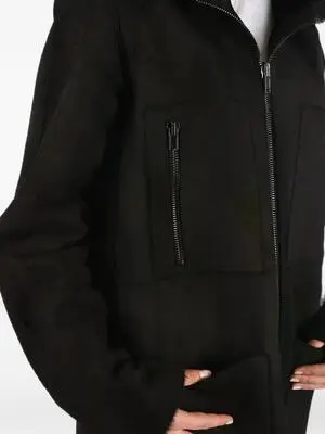 DIESEL® Hooded Zip-up Leather Coat