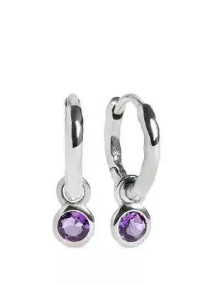 Monica Vinader Gemstone-pendant Hoop Earrings - Silver