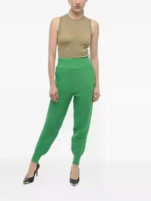 ART ESSAY High-waisted Cotton-knit Track Pants