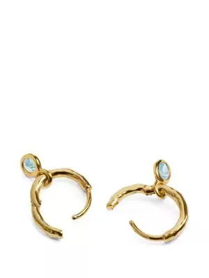 Monica Vinader Hammered-effect Aquamarine Earrings