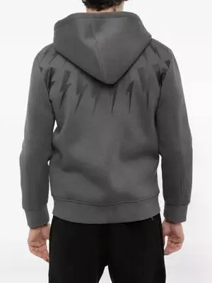 Neil Barrett Lightning Bolt-print Zip-up Hoodie