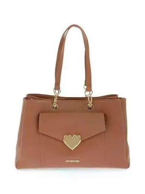 Moschino Heart-plaque Tote Bag - Brown