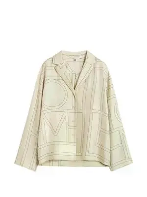 TOTEME Monogram-print Silk Top
