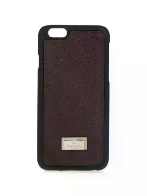 Corneliani Logo-plaque Pebbled-leather Iphone 6 Plus Cover - Brown