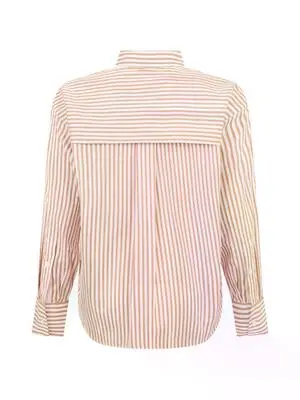 MOORER Striped Long-sleeve Shirt - Orange