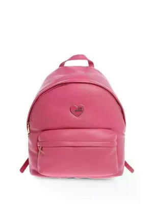 Moschino Love Heart-plaque Backpack - Pink