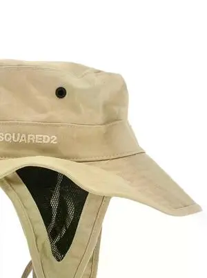 Dsquared2 Logo-embroidered Drawstring Bucket Hat - Neutrals