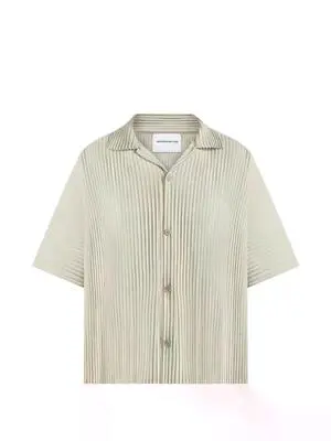 Manière De Voir Justin Pleated Boxy Shirt Sage - Neutrals
