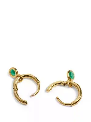 Monica Vinader Onyx-pendant Hoop Earrings