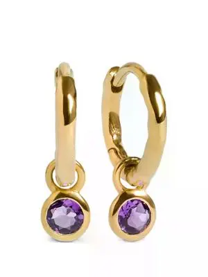 Monica Vinader Amethyst Charm-detail Hoop Earrings - Gold