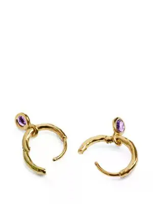 Monica Vinader Amethyst Charm-detail Hoop Earrings