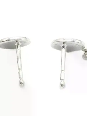Hermès Sterling And 18k Rose Gold Circular Motif Drop Earrings
