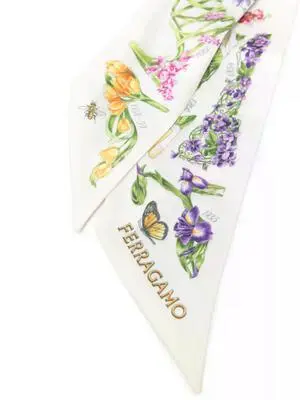 FERRAGAMO Gancini Floral-print Bag Charm