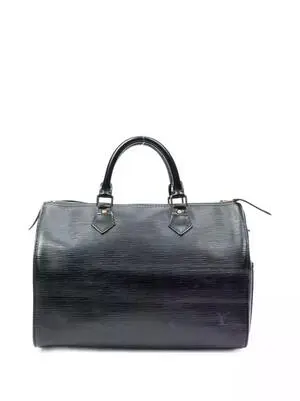 LOUIS VUITTON Speedy 35 Epi Leather Tote Bag - Black