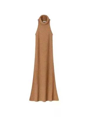 RETORI Check-jacquard Maxi Dress - Neutrals