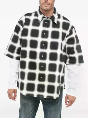 MARCELO BURLON COUNTY OF MILAN Blurred-check Layered Shirt - Black