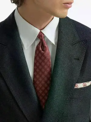 Brunello Cucinelli Silk Tie With Geometric-floral Pattern