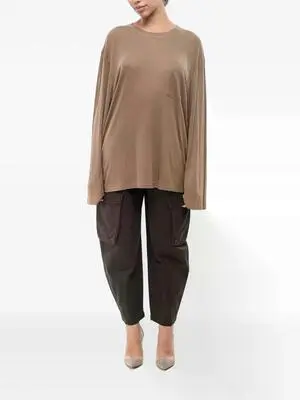 BY MALENE BIRGER Ribbed Knit V-neck T-shirt With Chest Pocket