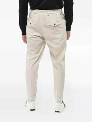 PAOLO PECORA Single-pleat Turn-up Trousers