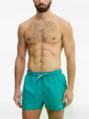 Gant Logo-print Drawstring Swim Shorts - Blue