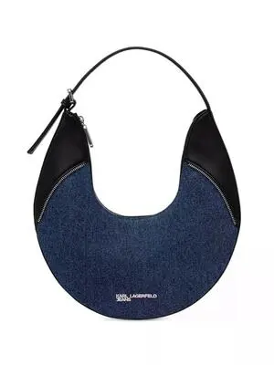 Karl Lagerfeld Denim-panelled Curved Tote Bag - Blue