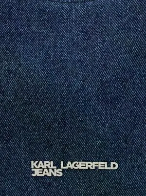 Karl Lagerfeld Denim Panelled Curved Tote Bag