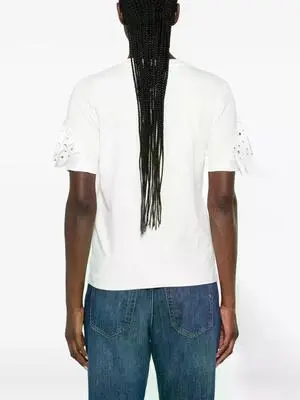 MY TWIN Ruffle-trimmed Studded T-shirt