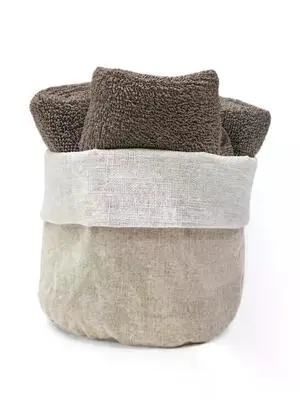 CU I SEEYOU Towels And Basket Set - Neutrals