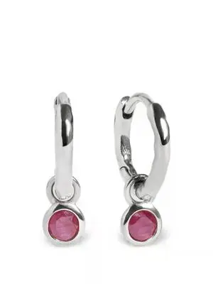 Monica Vinader Ruby-charm Hoop Earrings - Silver