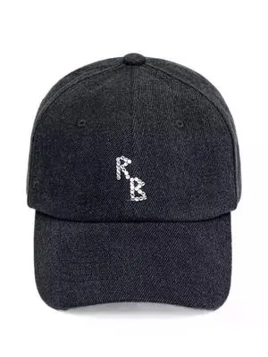 Ruslan Baginskiy Crystal-embroidered Denim Baseball Cap - Black