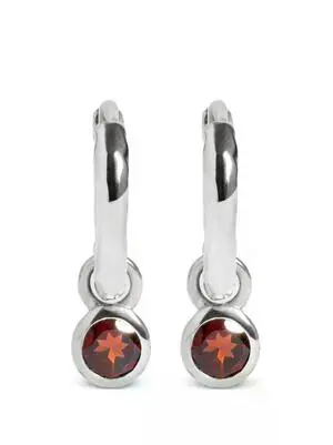 Monica Vinader Gemstone-pendant Hammered Earrings - Silver