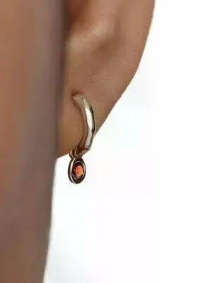 Monica Vinader Gemstone-pendant Hammered Earrings