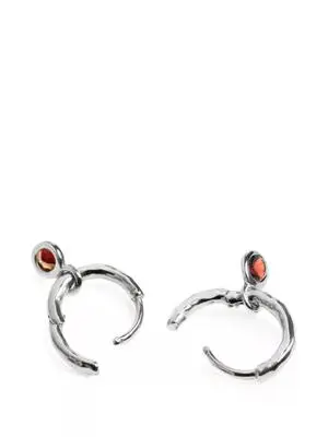 Monica Vinader Gemstone-pendant Hammered Earrings