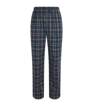 Harrods Cotton Tartan Pyjama Trousers - Navy
