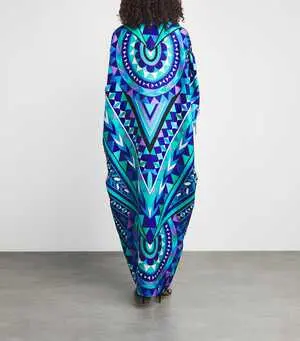 Emilio Pucci Silk Printed Kaftan Maxi Dress