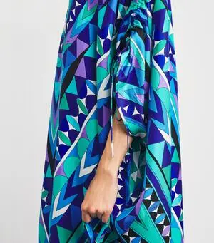 Emilio Pucci Silk Printed Kaftan Maxi Dress