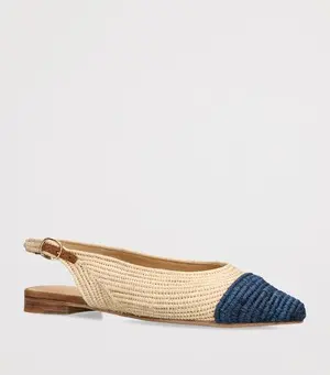 Gabriela Hearst Raffia Slingback Ballet Flats