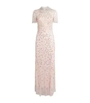 Jenny Packham Embellished Orchid Maxi Dress