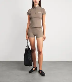 SPORTY & RICH Logo Serif Biker Shorts