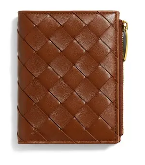 Bottega Veneta Small Leather Bifold Wallet - Red