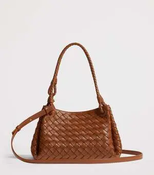 Bottega Veneta Leather Parachute Shoulder Bag - Red
