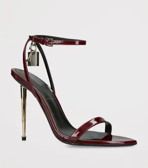 TOM FORD Patent Leather Padlock Sandals 105 - Red