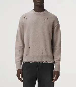 ALLSAINTS Cotton Distressed Wolf Sweater
