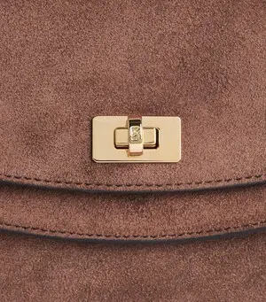 Sandro Suede Le Mambo Shoulder Bag