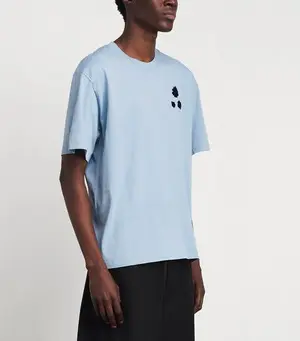 Sandro Cotton Flocked Floral T-shirt