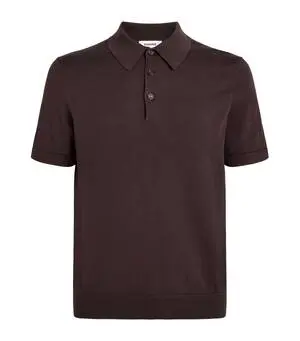 Sandro Knitted Polo Shirt - Brown
