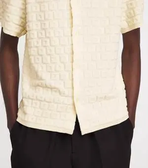 Sandro Terry Knit Jacquard Short-sleeve Shirt