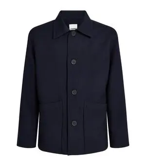 Sandro Wool Worker Overshirt - Blue